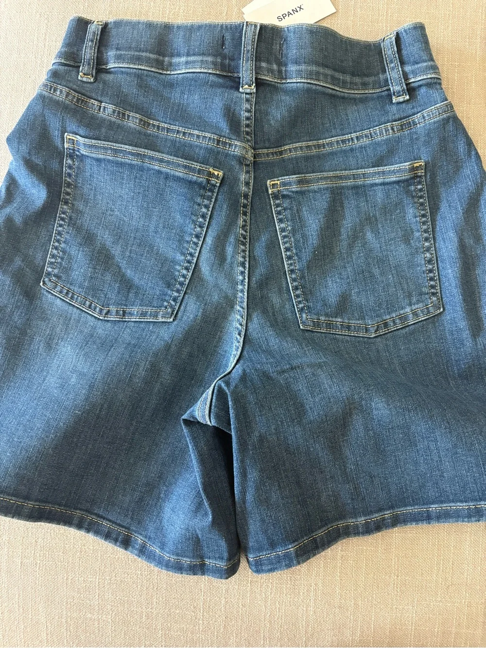 SPANX | Shorts | Spanx Midrise Blue Denim Jean Shorts | Poshmark